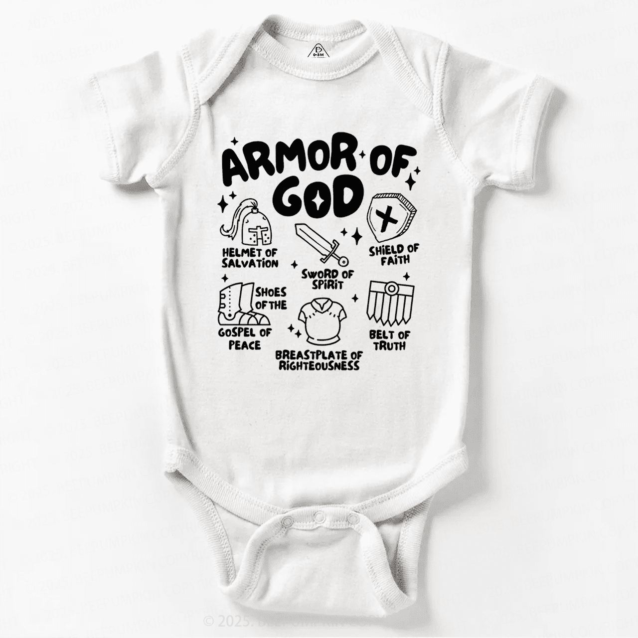 Armor Of God Bodysuit Cute Baby Onesie, BABY BODYSUIT LAT 4424 ...