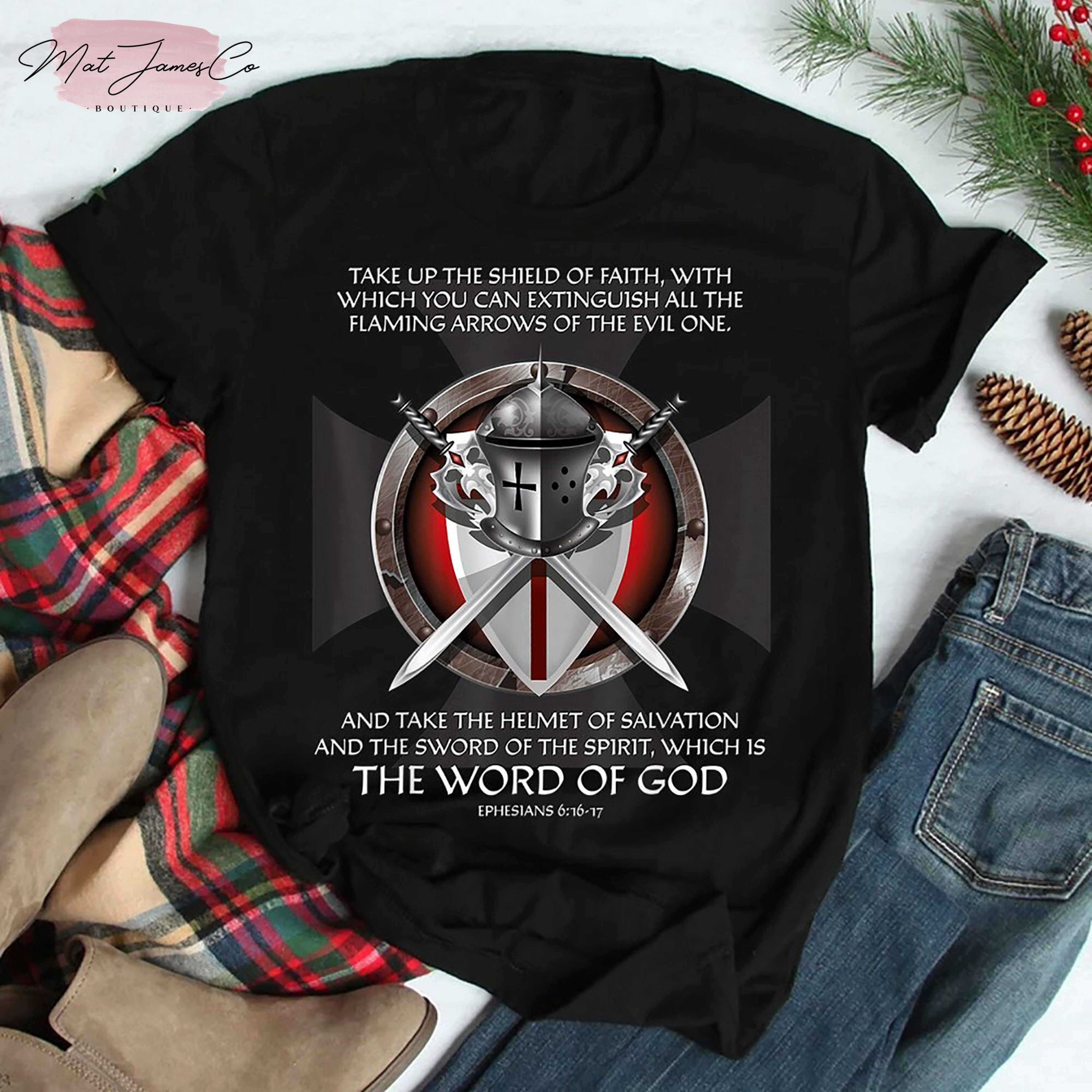 Armor Of God Christian Bible Verse Tshirt, Ephesians Shirt, Knight Shirts, Armor Of God Shirt ...