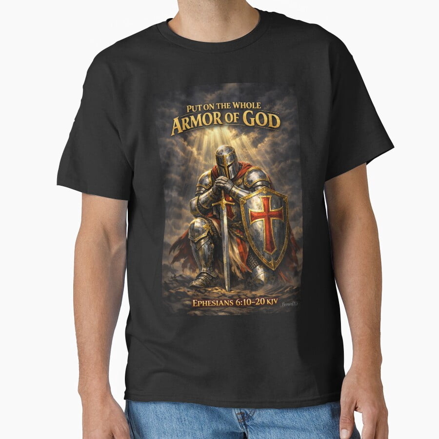 Armor Of God Knight Ephesians Kjv Faith Shirt, Casual Graphic Tee ...