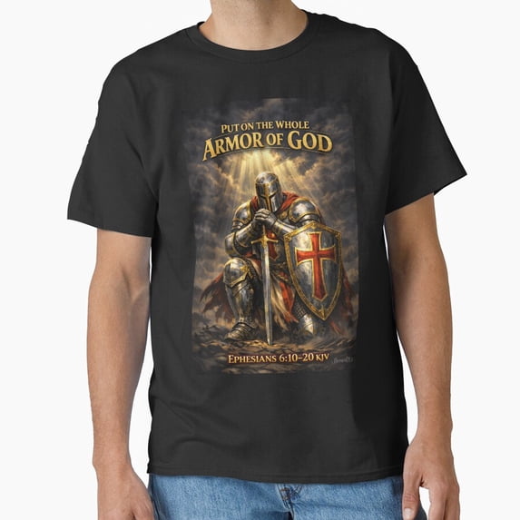 Armor Of God Knight Ephesians Kjv Faith Shirt, Casual Graphic Tee ...