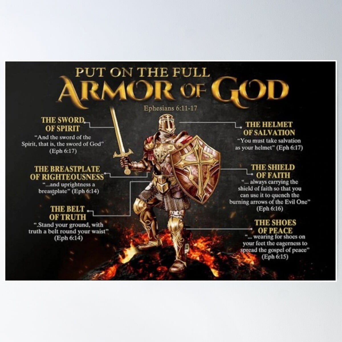 Armor Of God Poster Wall Art, UNFRAMED PAPER POSTER, Home Decor ...