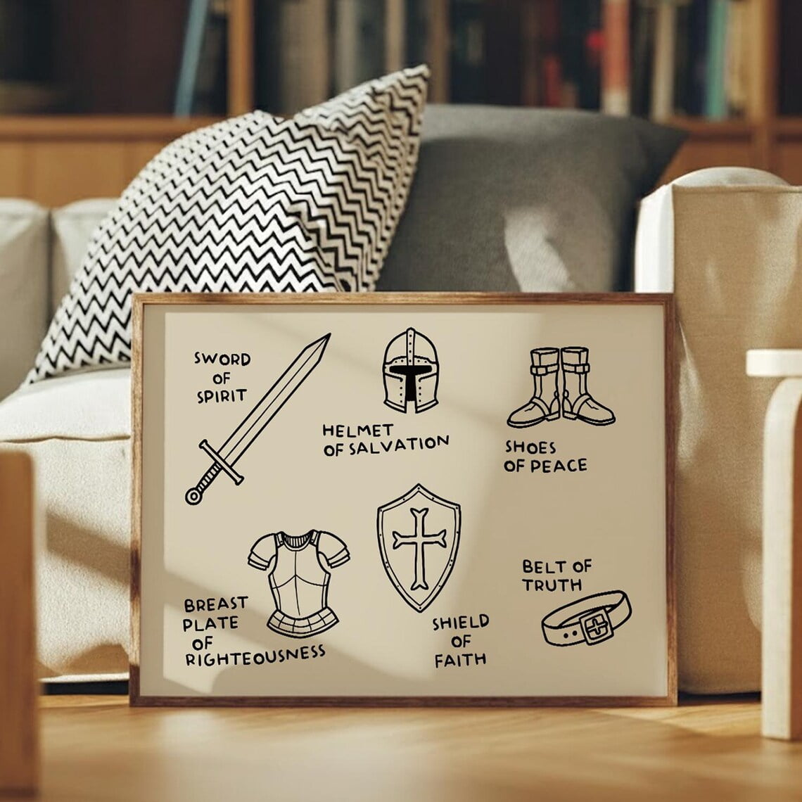 Armor Of God Print, Ephesians Art, Bible Verse Print, Shield Of Faith ...