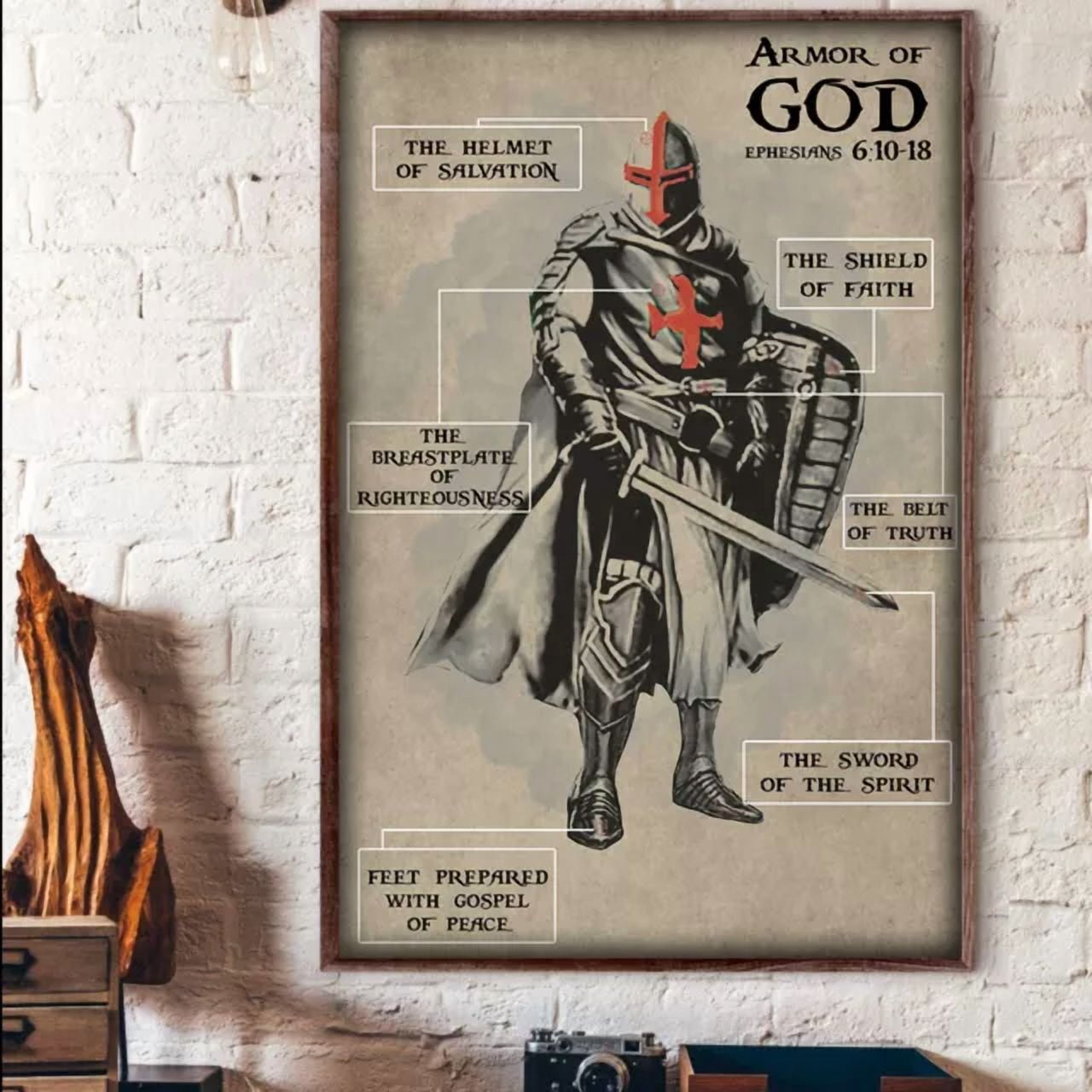 Armor Of God Warrior Jesus Faith Christian- Vintage Wall Arttrendy ...