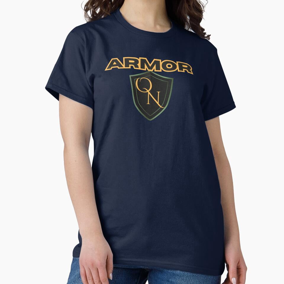 Armor On Shield Shirt, Casual Graphic Tee, Everyday Short Sleeve Shirt ...