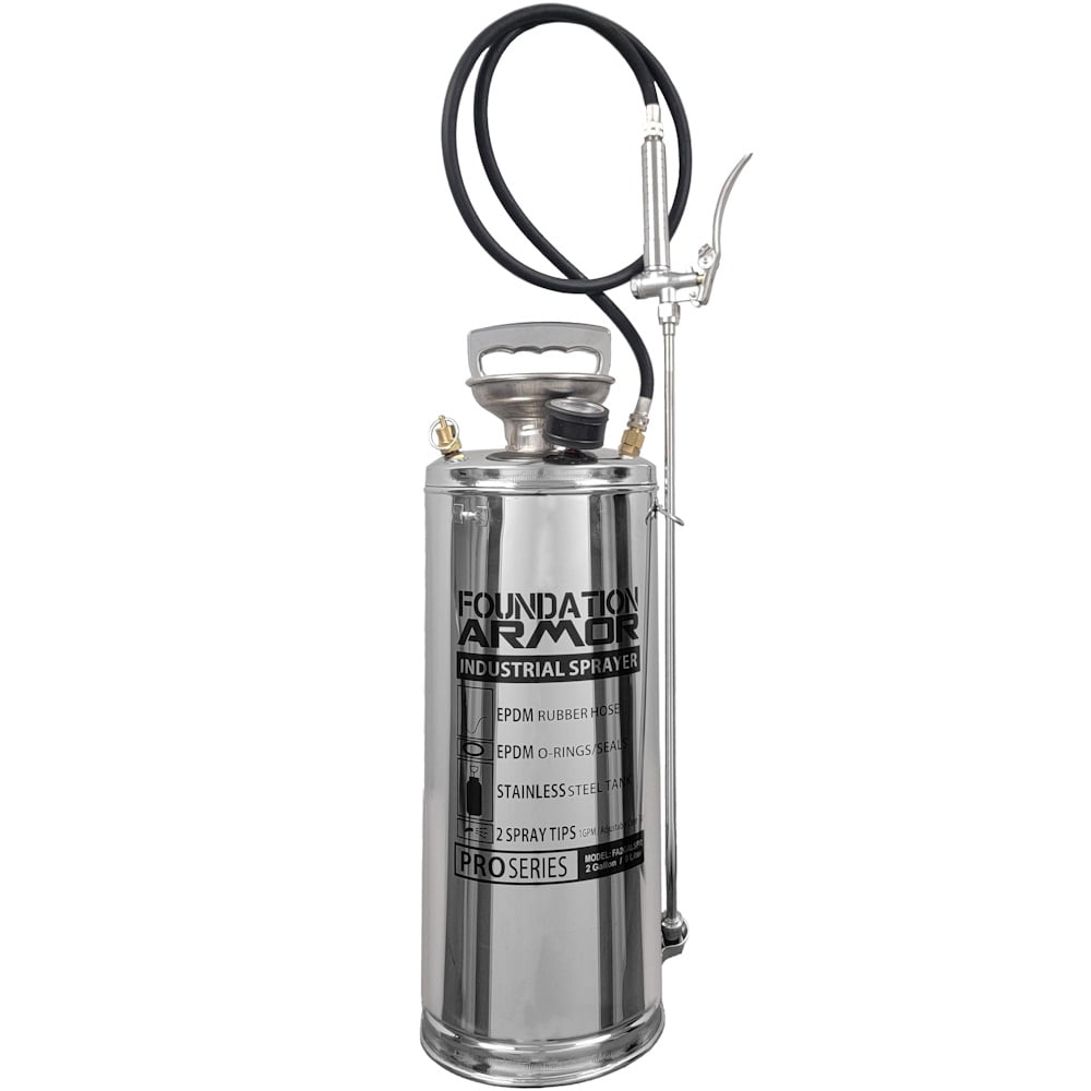 Foundation Armor Stainless Steel 2 Gallon Industrial HVLP Pump Sprayer ...