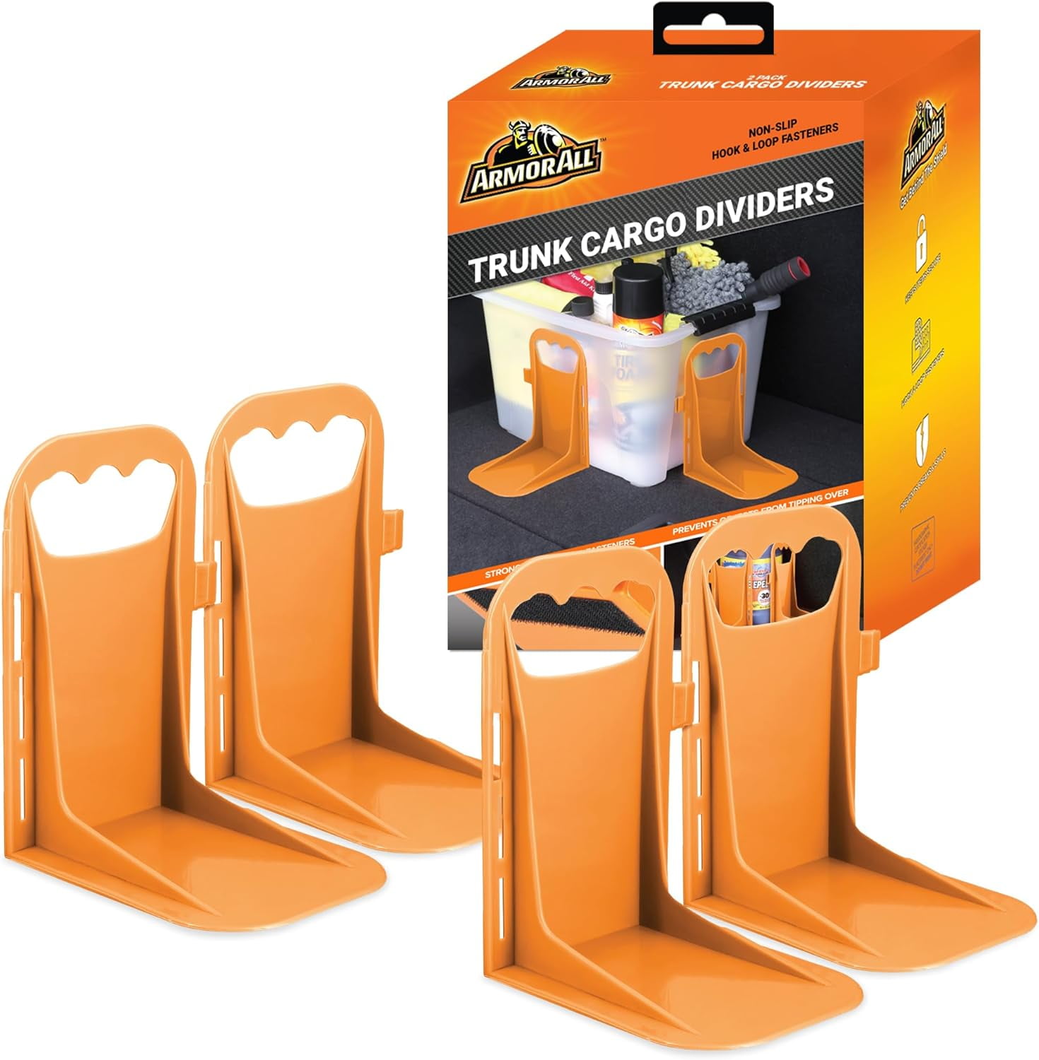 Armor All Trunk Cargo Blocks, 4 Pack of Cargo Dividers, Velcro Trunk ...