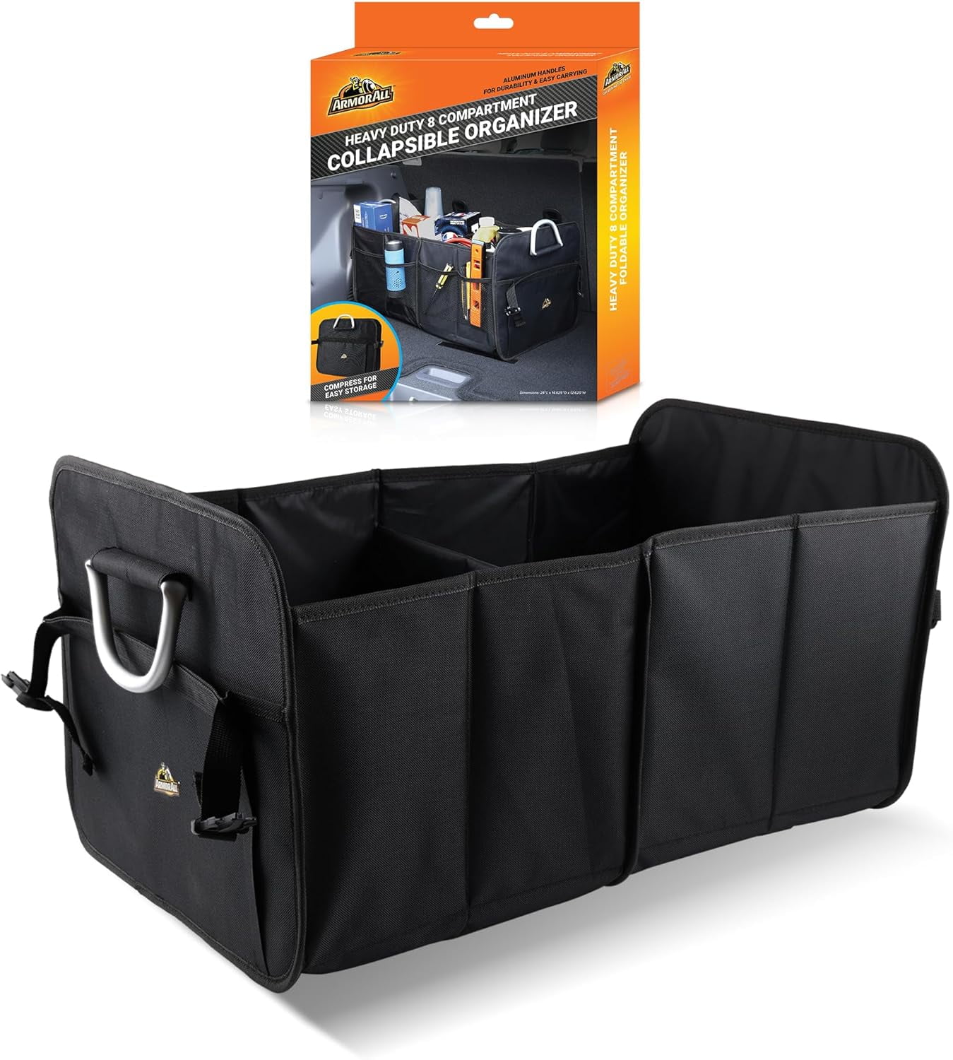 Armor All Trunk Organizer for SUV & Car Storage, XL Heavy-Duty 8 ...