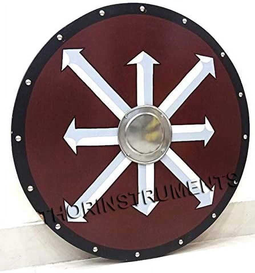 Armor Viking Medieval Halloween Round Shield Red & White Handmade Item ...