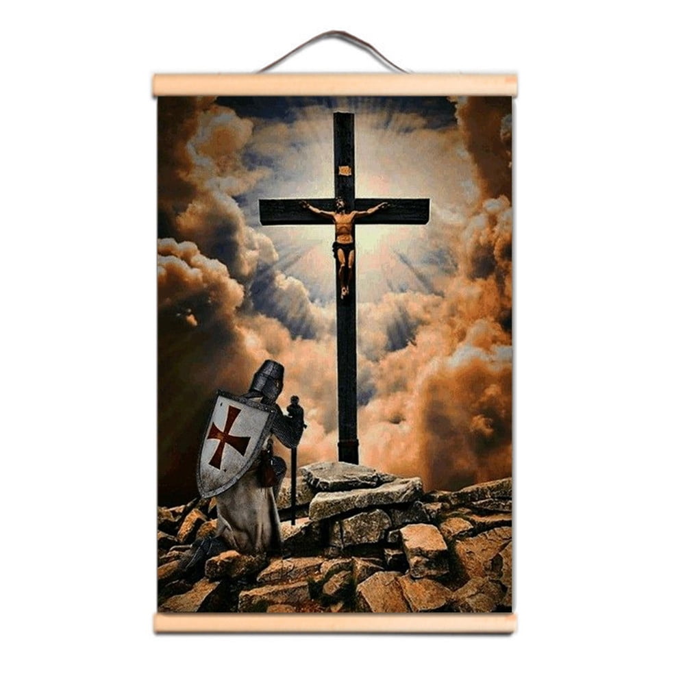 Armor Warrior Canvas Scroll Painting Wall Hanging - Vintage Knights ...