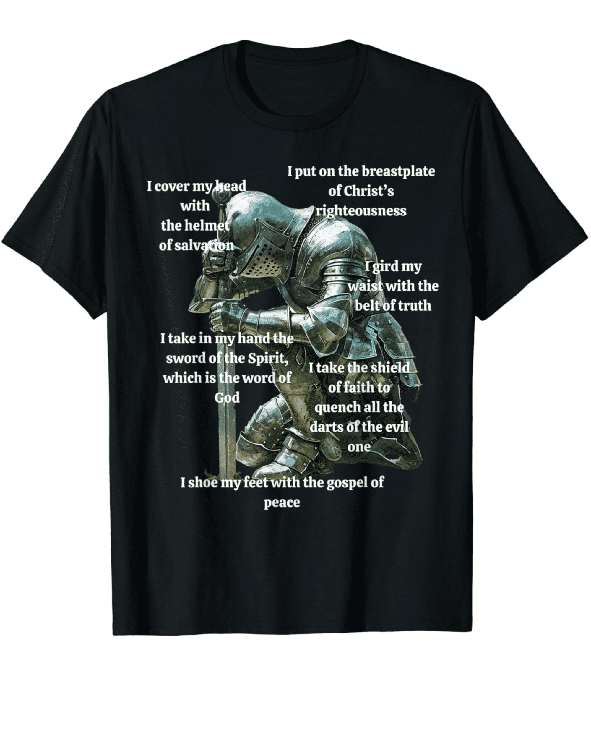 Armor of God Christian Design Shield of Faith Graphic Tee - Walmart.com