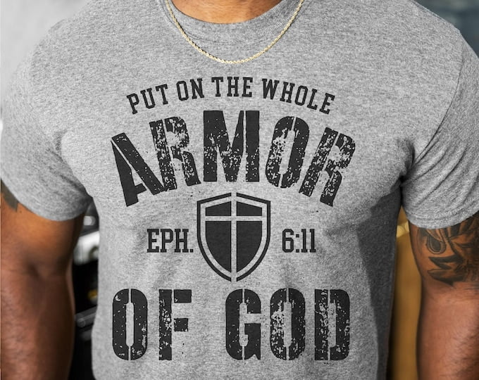 Armor of God Christian Shirts for Men, Religious Him, Trendy Bible ...
