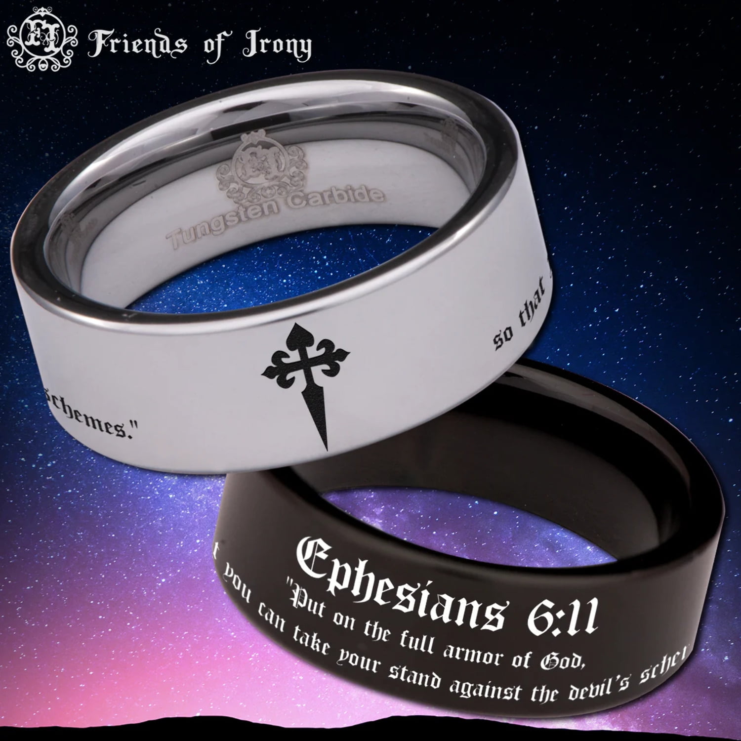Armor of God Ephesians 6:11 Tungsten Carbide Ring - Walmart.com