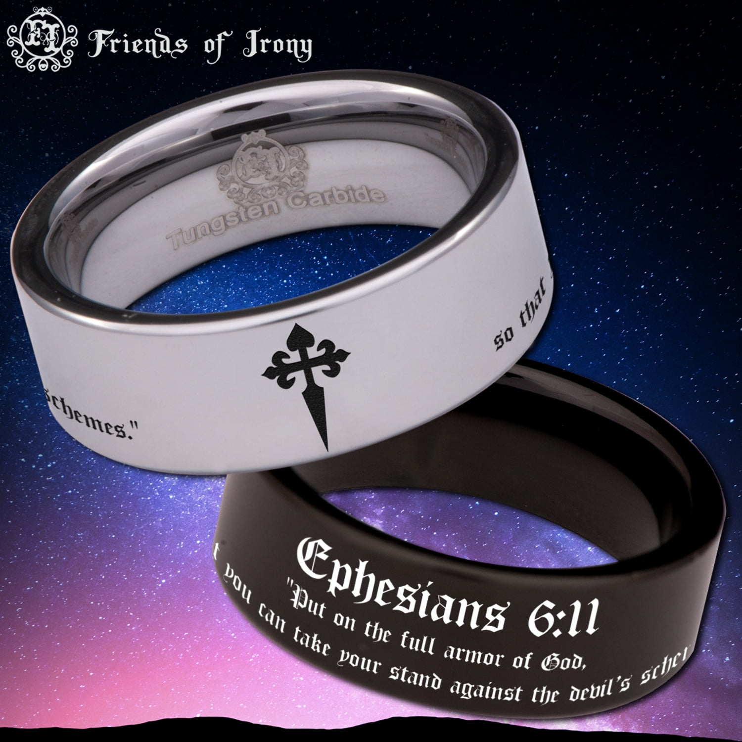 Armor of God Ephesians 6:11 Tungsten Carbide Ring - Walmart.com