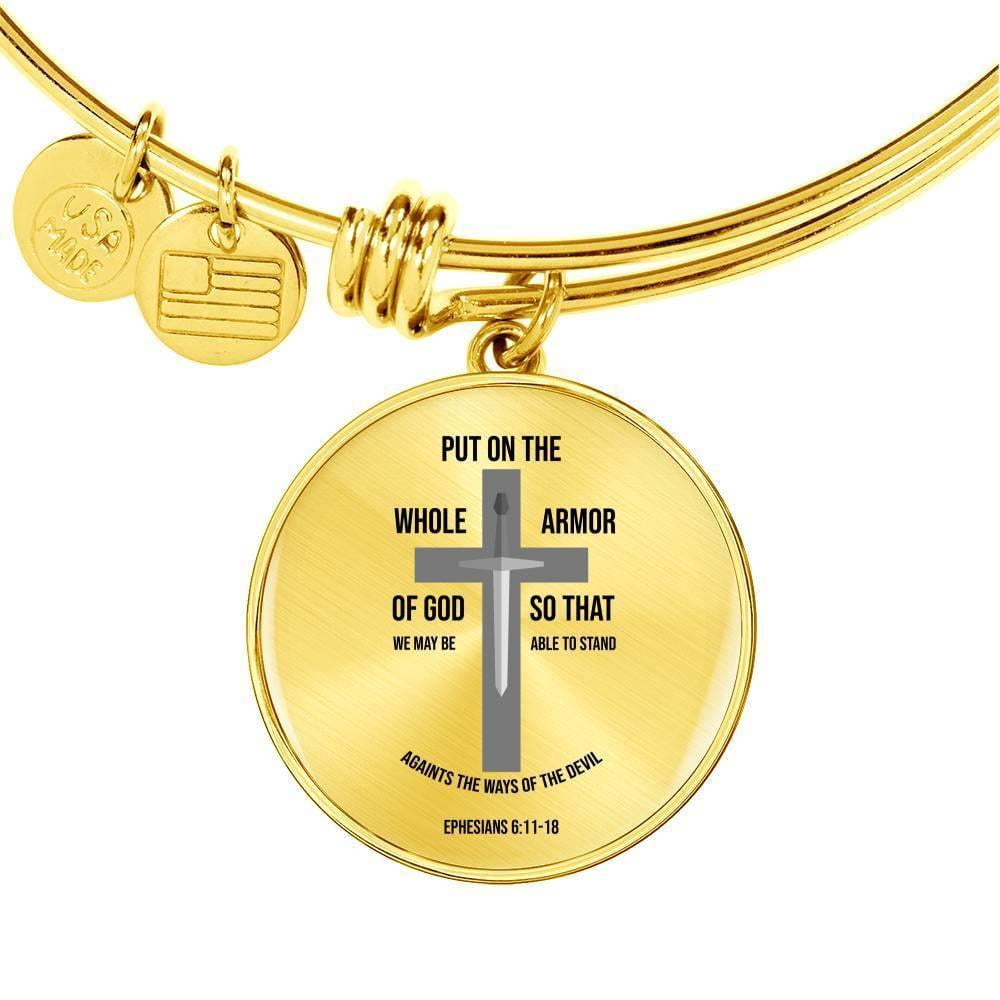 Armor of God Ephesians 6 Stainless Steel or 18k Gold Circle Bangle ...