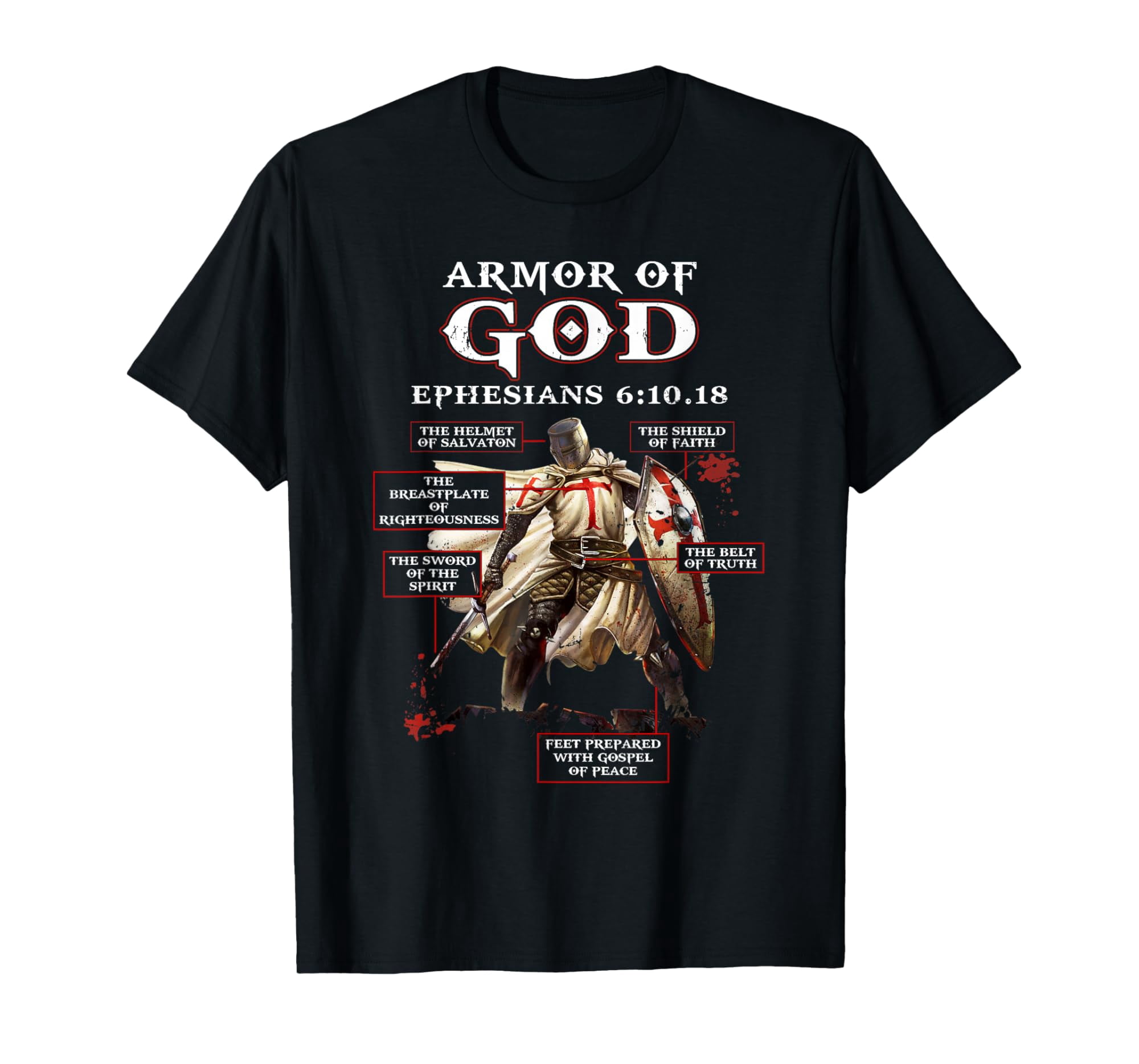 Armor of God Knight Templar for Men T-Shirt Small - Walmart.com