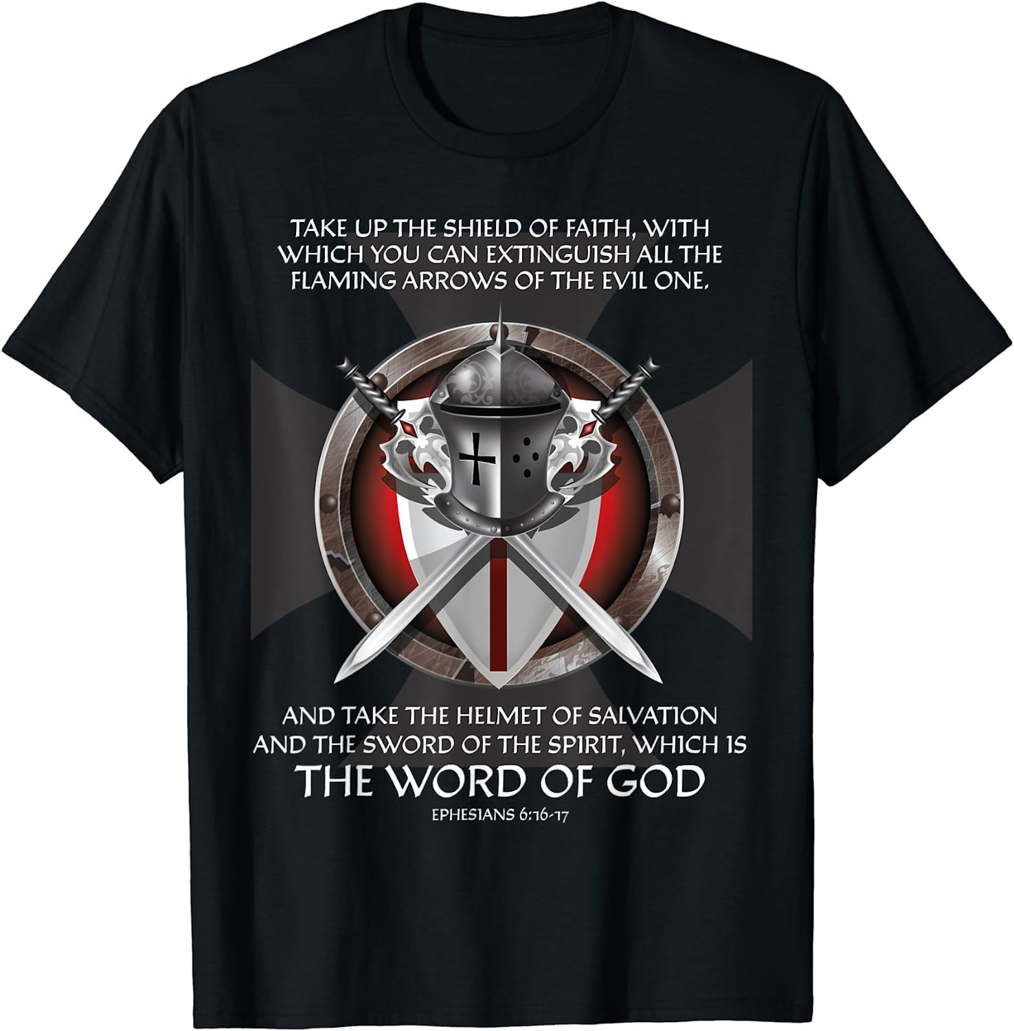 Armor of God Shirts Men Women Kids Christian Bible Verse T-Shirt Black ...