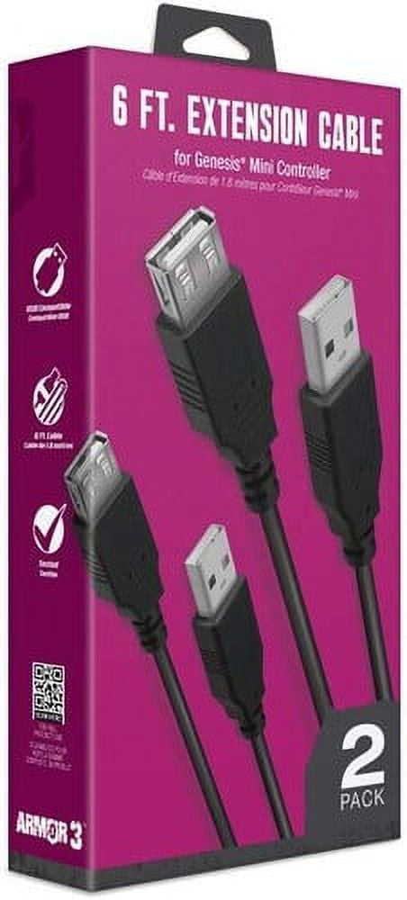 Armor3 6 Ft. Extension Cable for Genesis Mini Controller (2-Pack ...