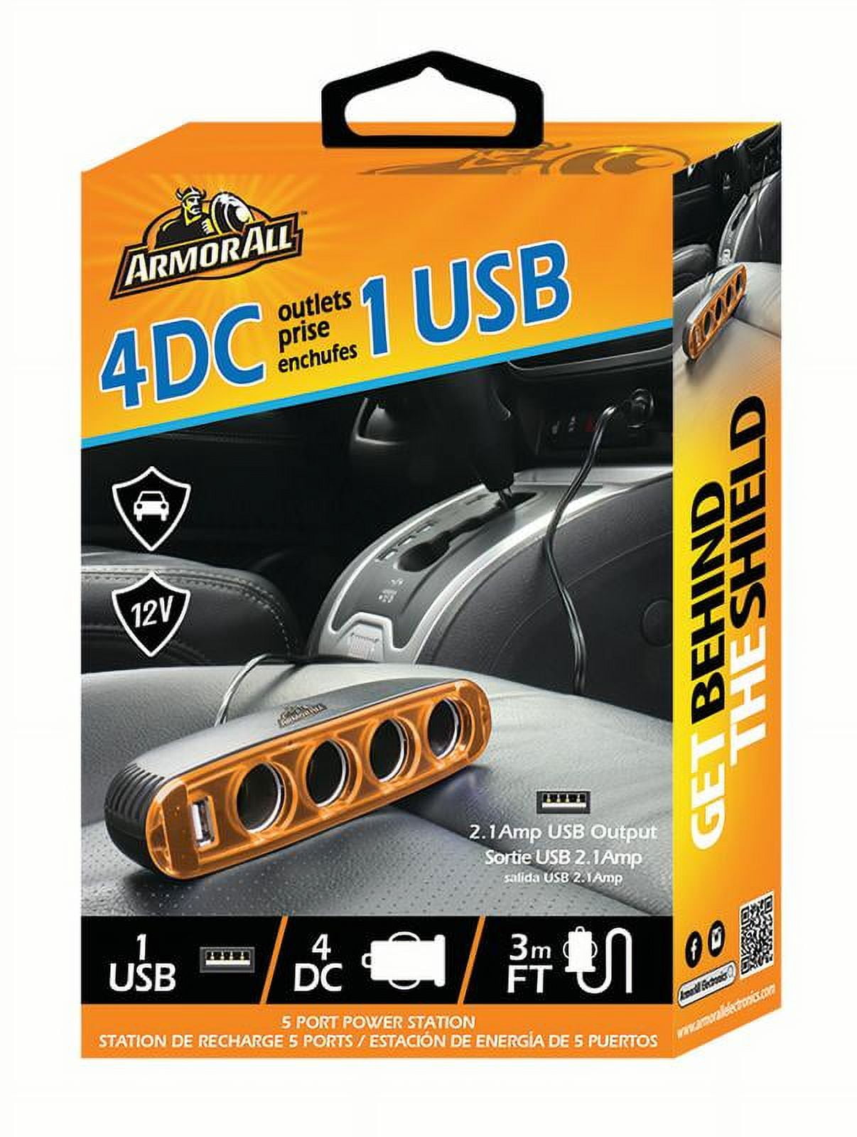 ArmorAll 12V Quad Socket with USB Port - Walmart.com