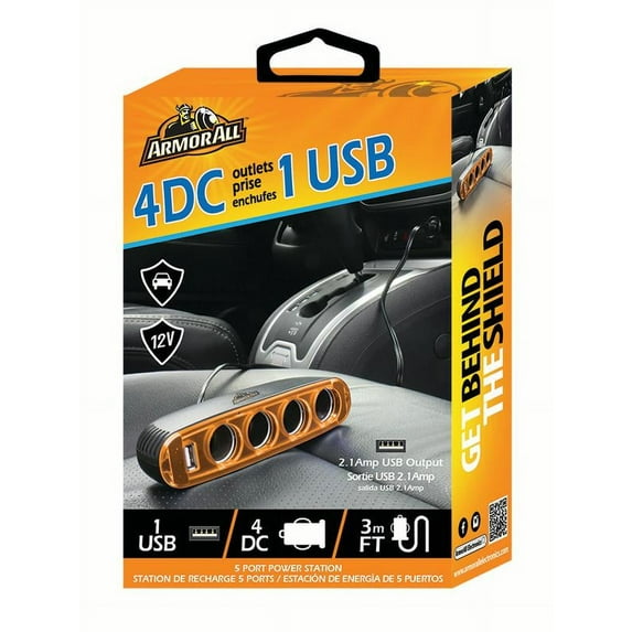 ArmorAll 12V Quad Socket with USB Port - Walmart.com