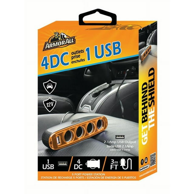 ArmorAll 12V Quad Socket with USB Port - Walmart.com