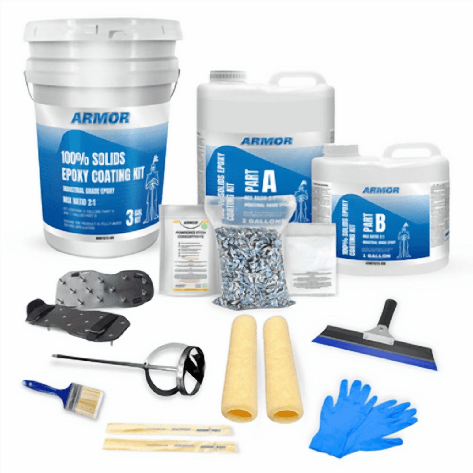 ArmorClad Epoxy Floor Kit - No Topcoat - Up to 300 & 600 Sq Ft ...