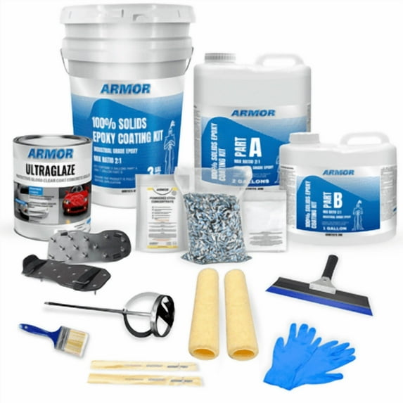 ArmorClad Epoxy Kit - Medium Broadcast - 300, 600, 900, 1200 Sq Ft Kit ...