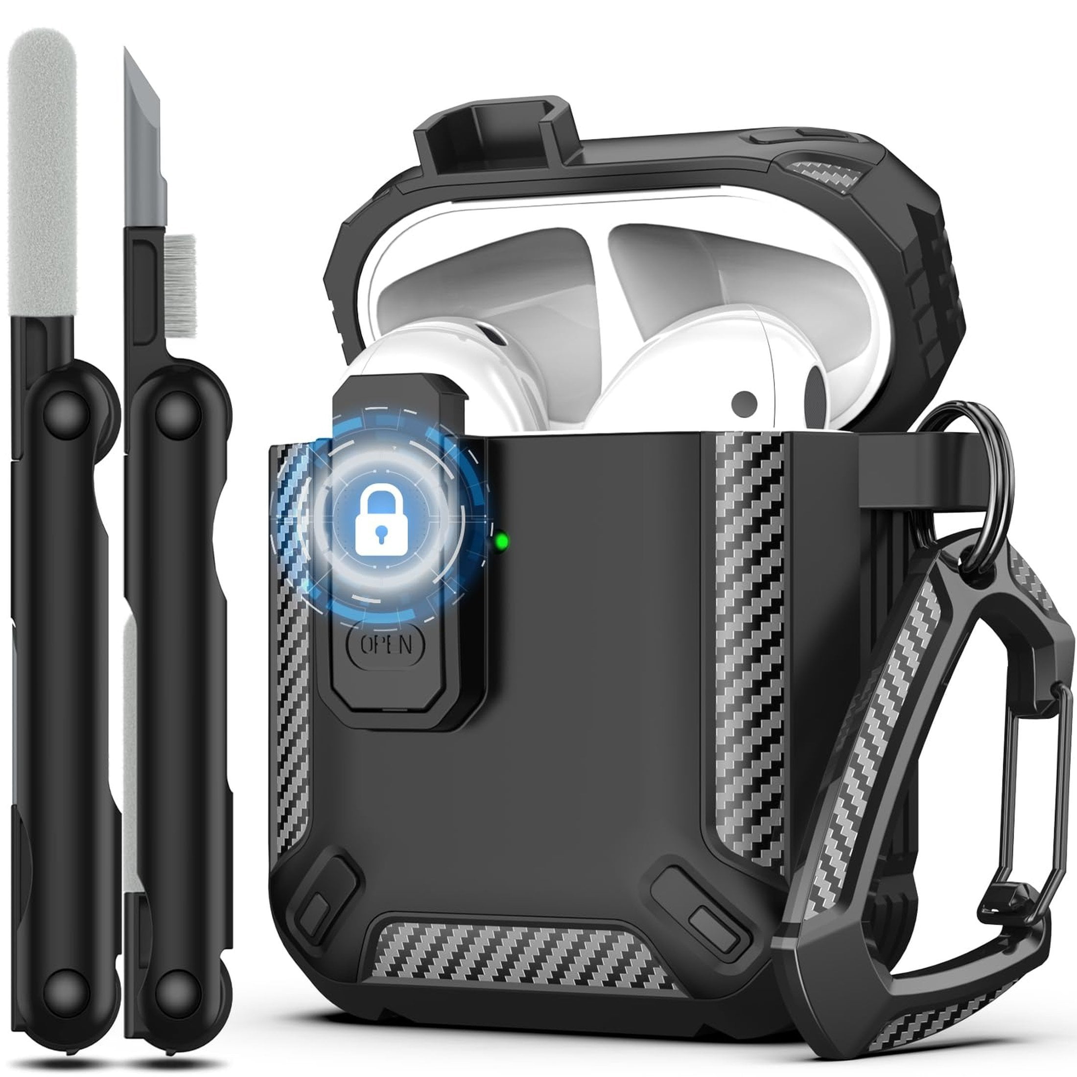 ArmorGuard AirPod Case with Cleaner Kit and Front LED Visibility ...