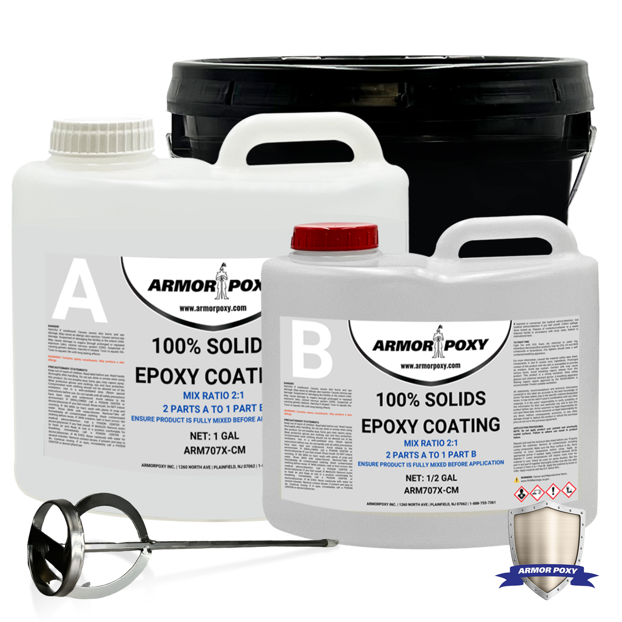 ArmorPoxy 100% Solids, Ultra Thick Epoxy With Metal Mixer, Clear, 1.5 ...