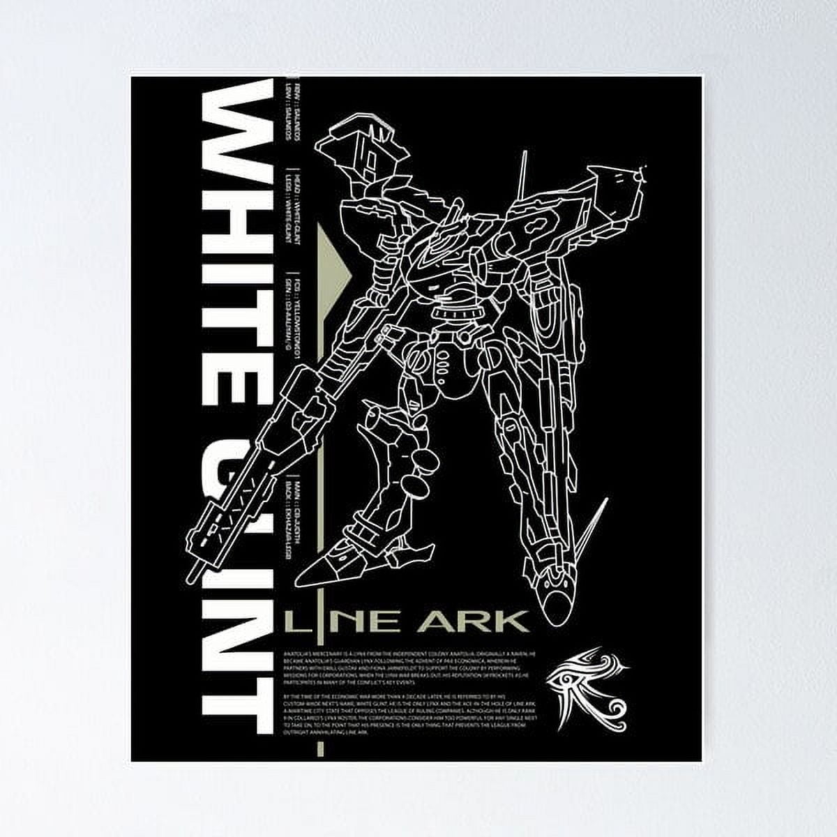 Armored Core 4 - Line Ark - Mech - White Glint - Negative Poster Wall ...