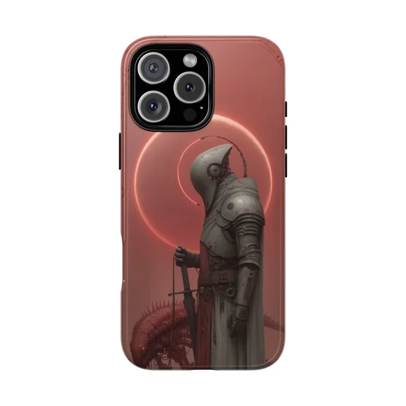 Armored Crusader Gothic Surreal Art iPhone Case with iPhone 17 to 11 ...