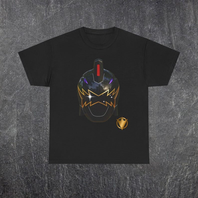 Armored Helmet Artwork Tee, Dino Thunder Black Tommy Action Style ...