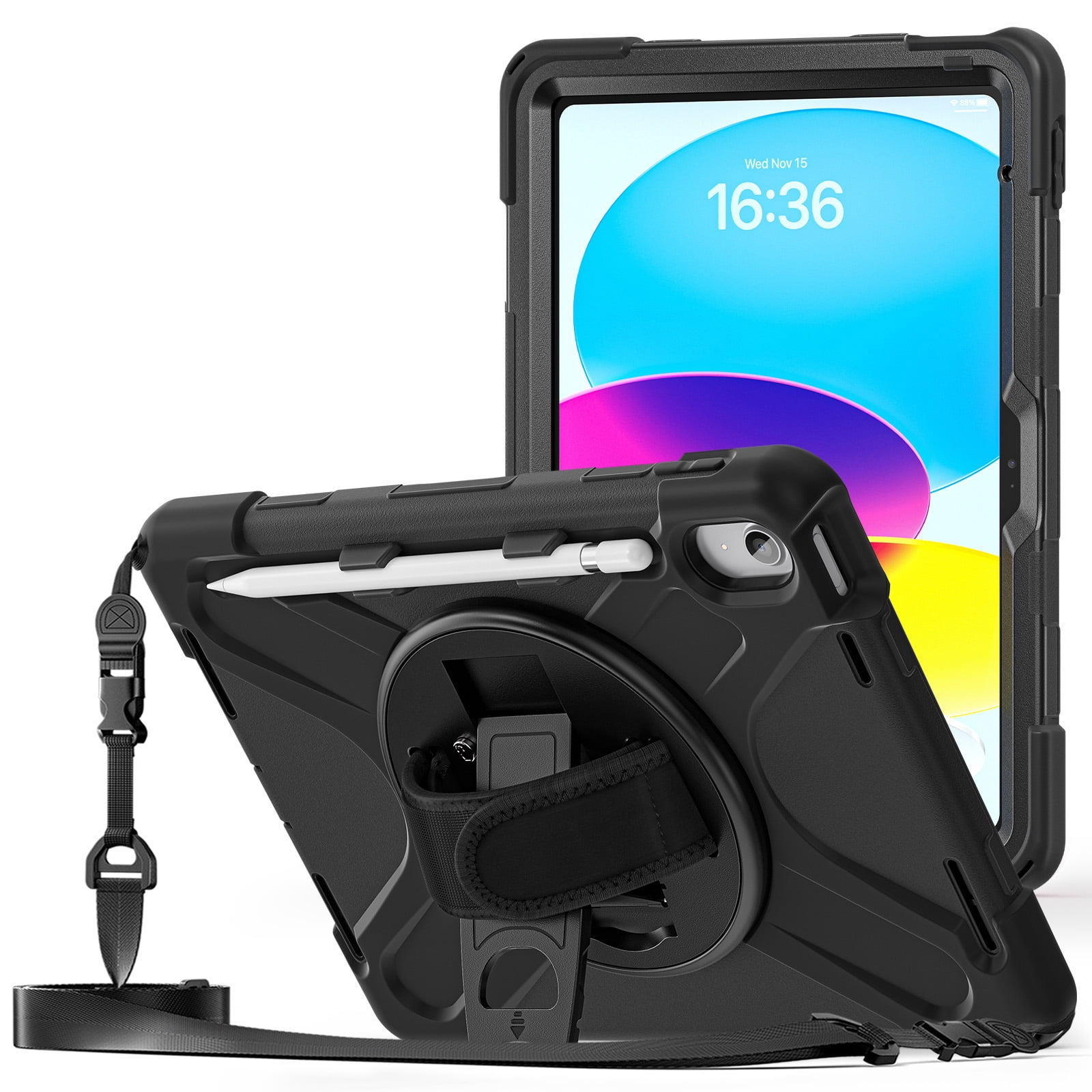 Armored Shockproof 360 Rotation Stand Tablet Case Cover For iPad 10 Gen ...