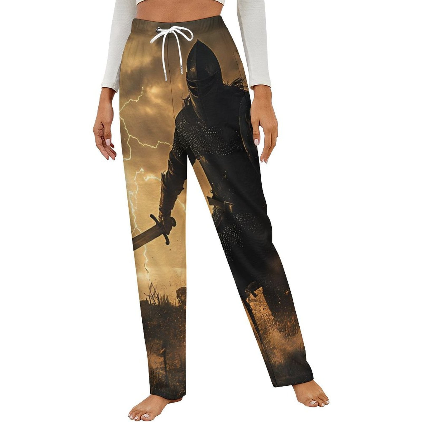 Armored Warrior Medieval Knight And Lightning Women's Pajama Pants ...