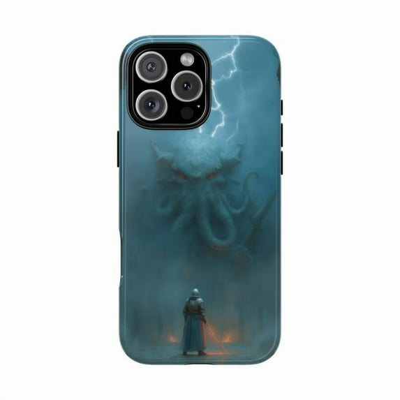 Armored Warrior vs Tentacled Creature Fantasy Battle Case for iPhone 17 ...