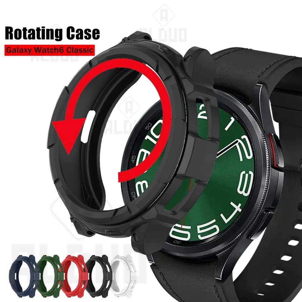 Armored Watch Case+Rotating Bezel For Samsung Galaxy Watch 6 Classic ...