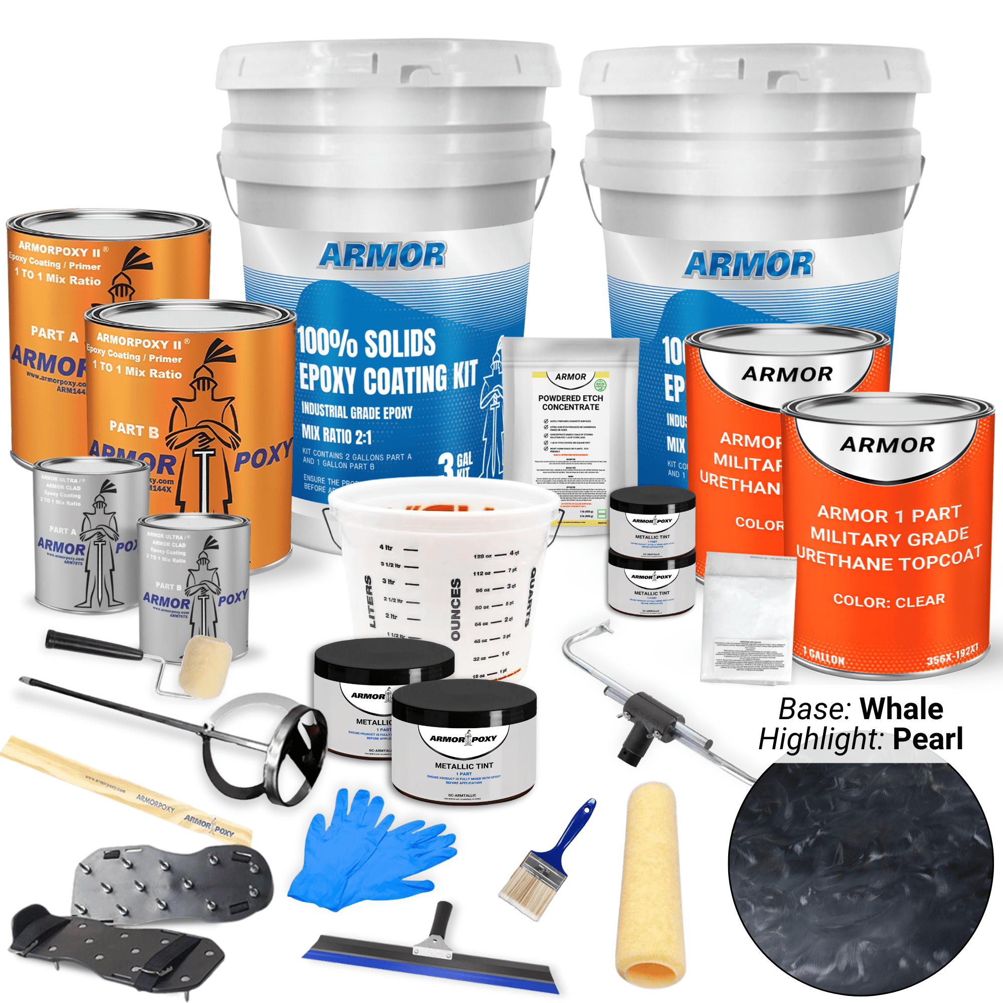 ArmorTallic Metallic Epoxy Complete Floor Kit 100% Solids Epoxy ...