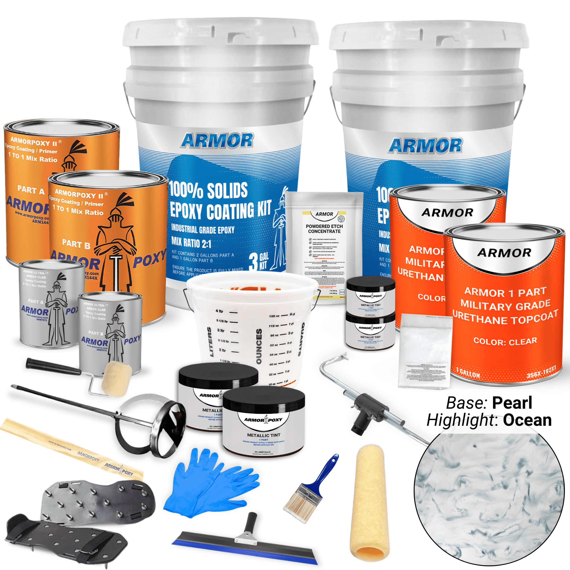 ArmorTallic Metallic Epoxy Complete Floor Kit 100% Solids Epoxy ...