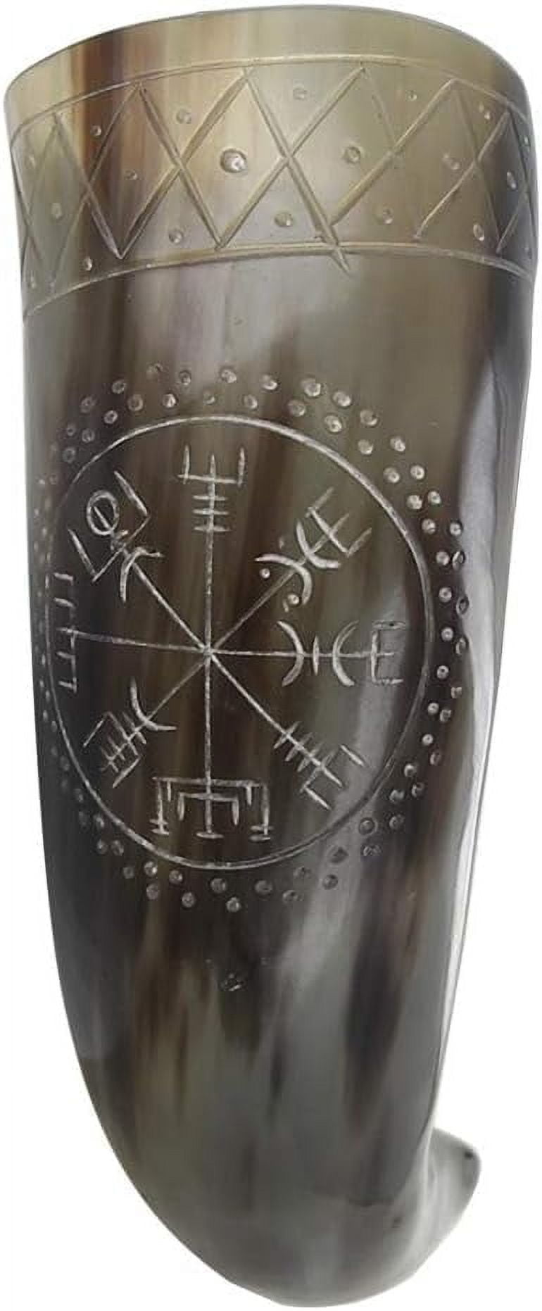 Armory Replica Norse Era Icelandic Vegvisir Engraved Drinking Horn ...