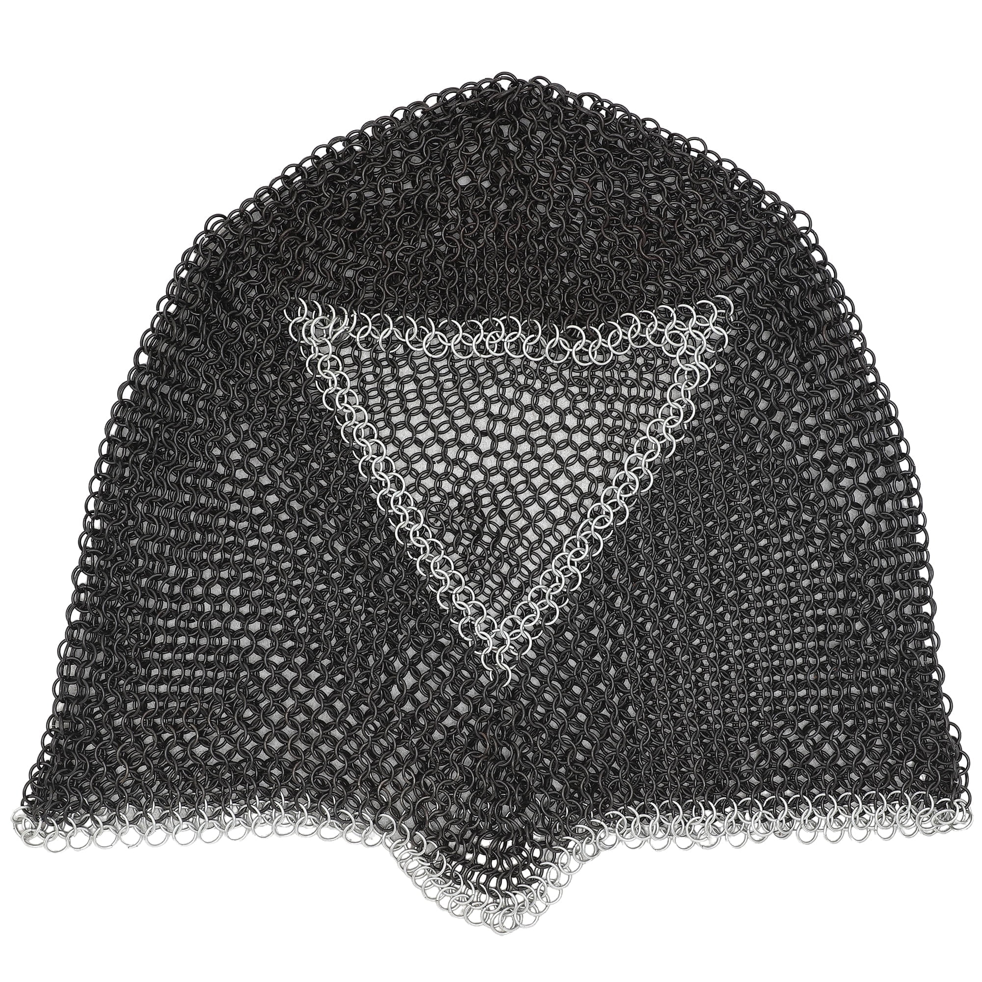 Armory Replicas Black Chainmail Coif with Silver Ring Detail, Mild ...