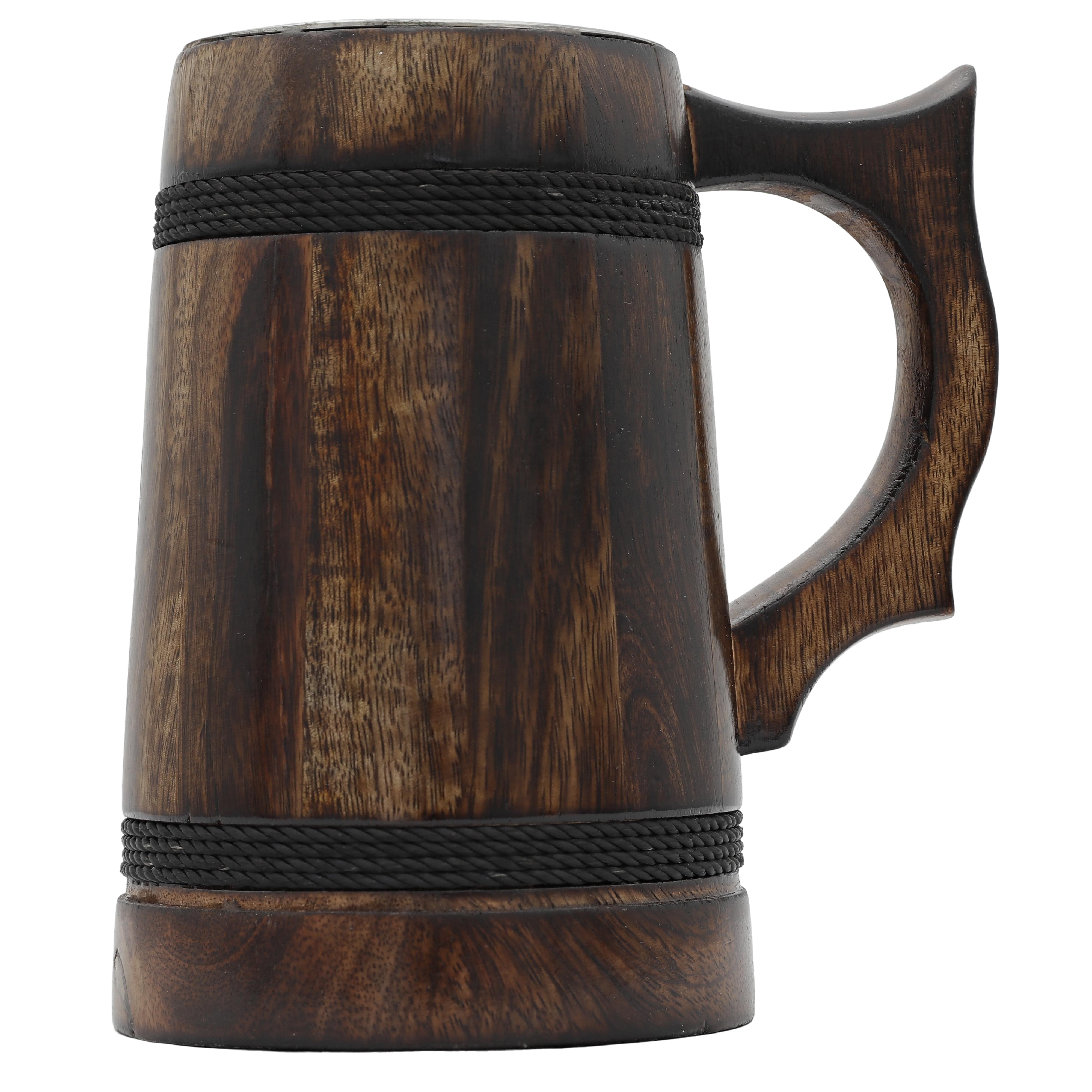Armory Replicas Brown Mango Wood Tankard - Medieval Style 1 Pint ...