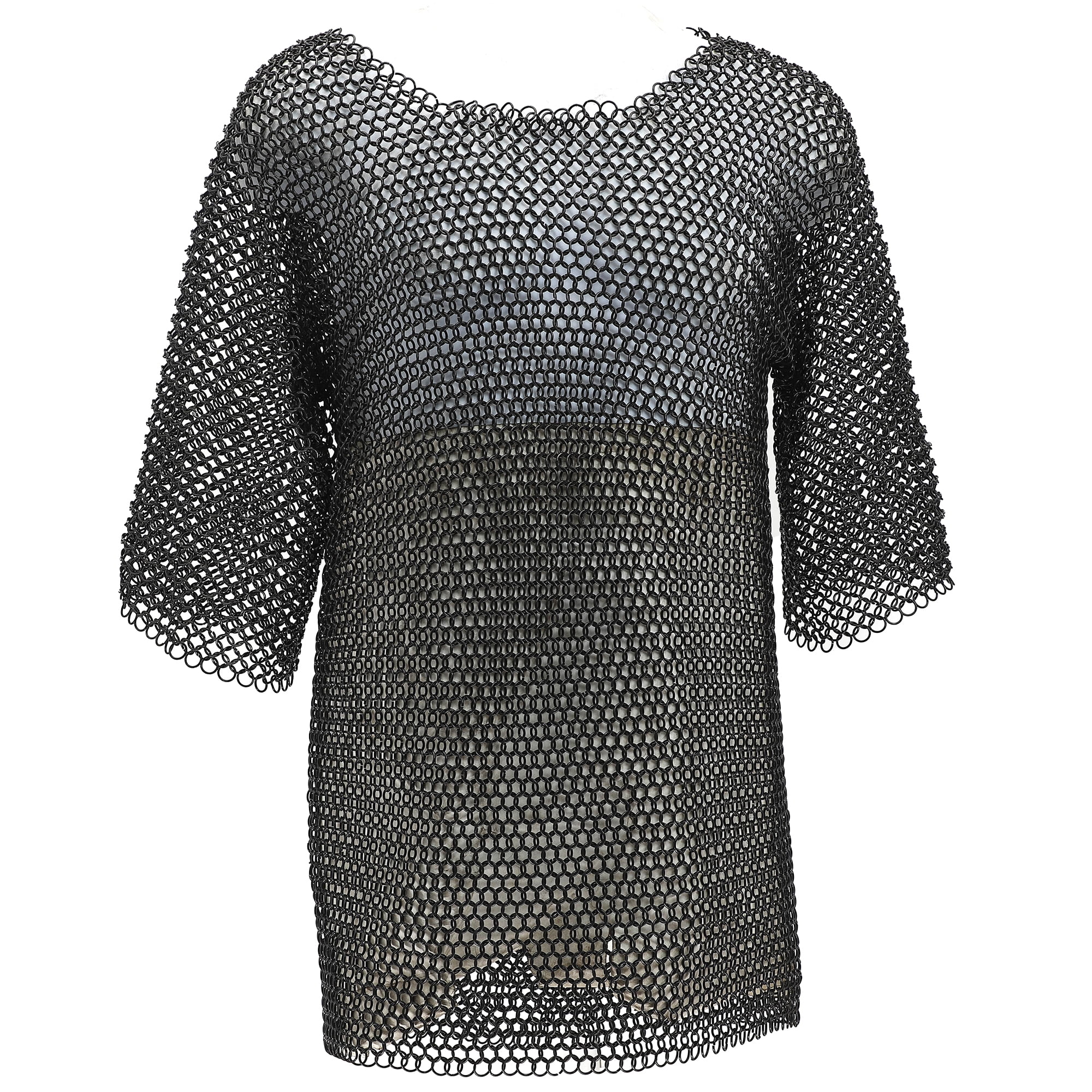 Armory Replicas Extra Large Black Chainmail Shirt | Half Sleeve ...