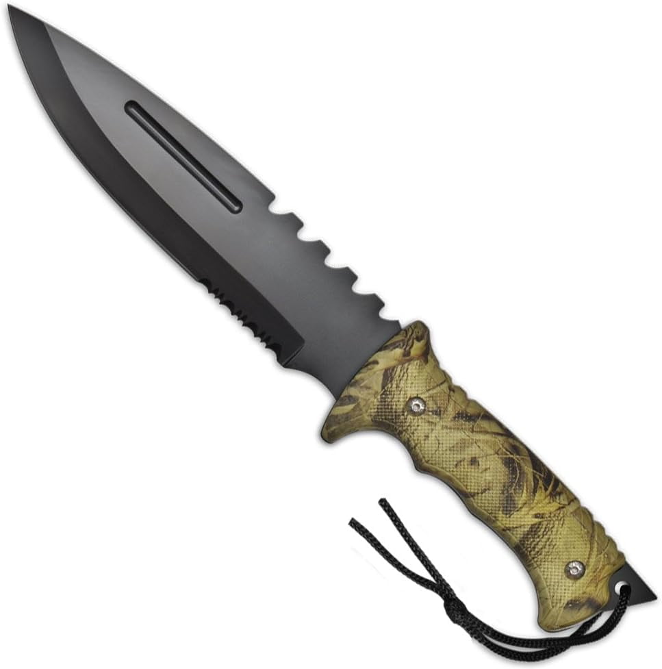 Armory Replicas Foot Hills Woodland Camo Outdoor Knife - 12" Stainless ...