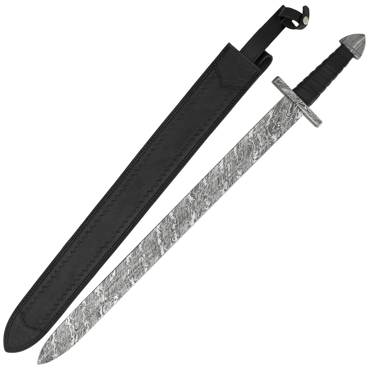 Armory Replicas Hand-Forged Damascus Steel Sword - 25.75-Inch Blade ...