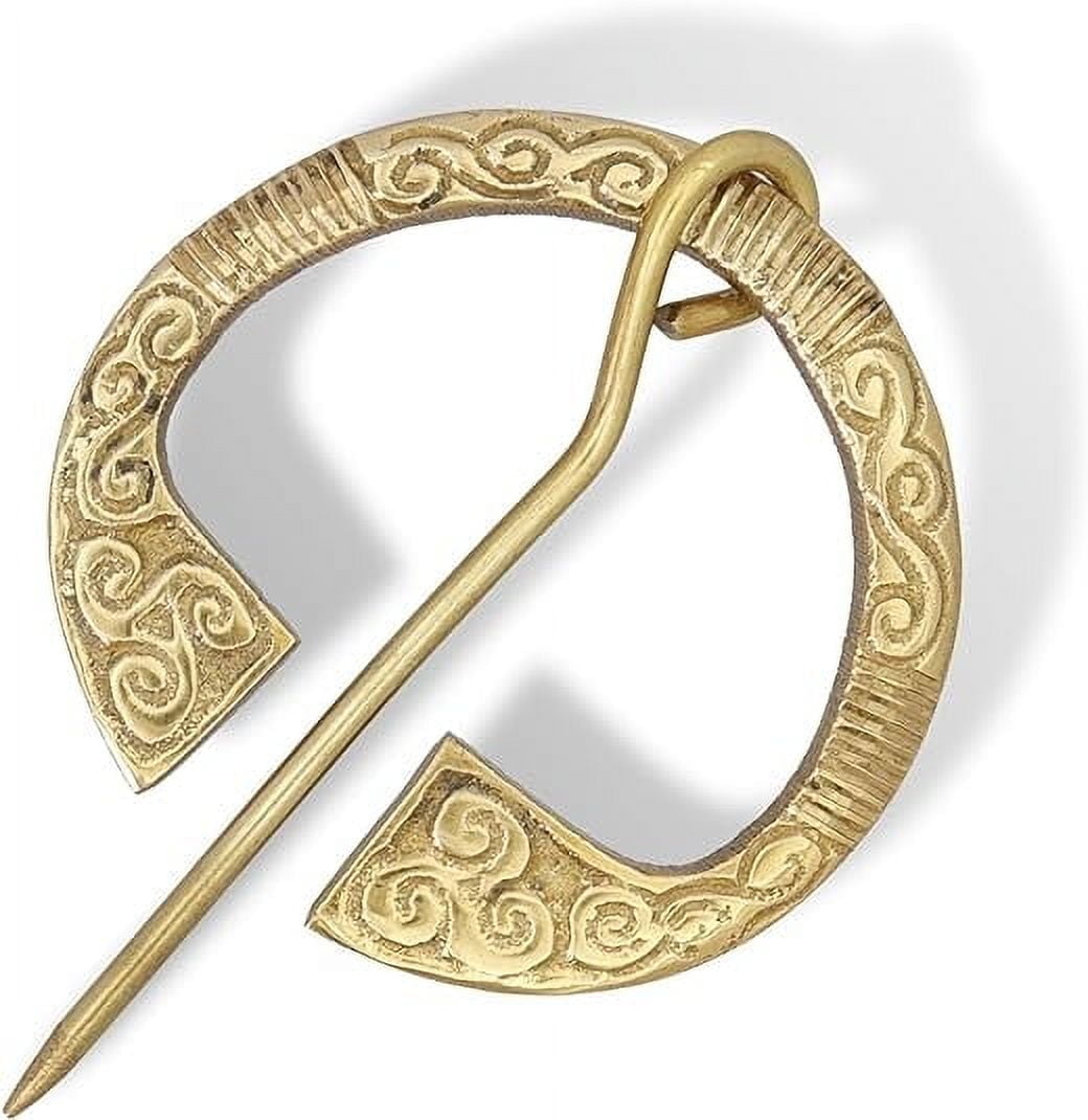 Armory Replicas Hand-Forged Celtic Brass Handcrafted Triskeles Brooch Iron Brass Cloak Pin ...