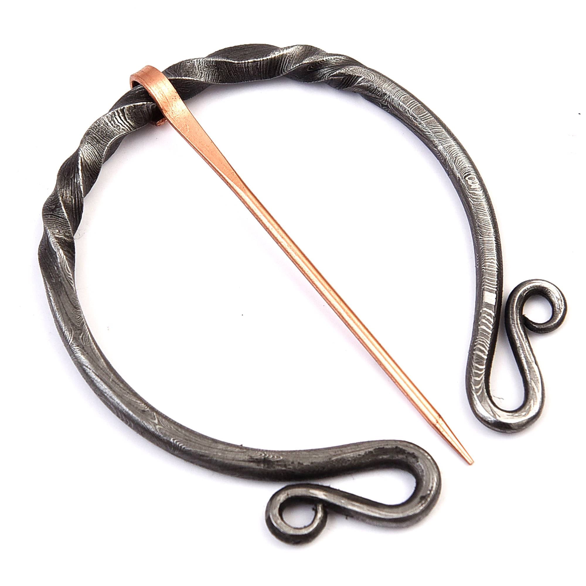 Armory Replicas Hand Forged Twisted Damascus Steel Penannular Brooch ...