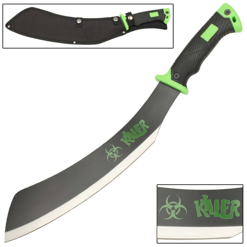 Armory Replicas Head Buster Prang Machete - Stainless Steel Blade, ABS Handle Black and Green ...