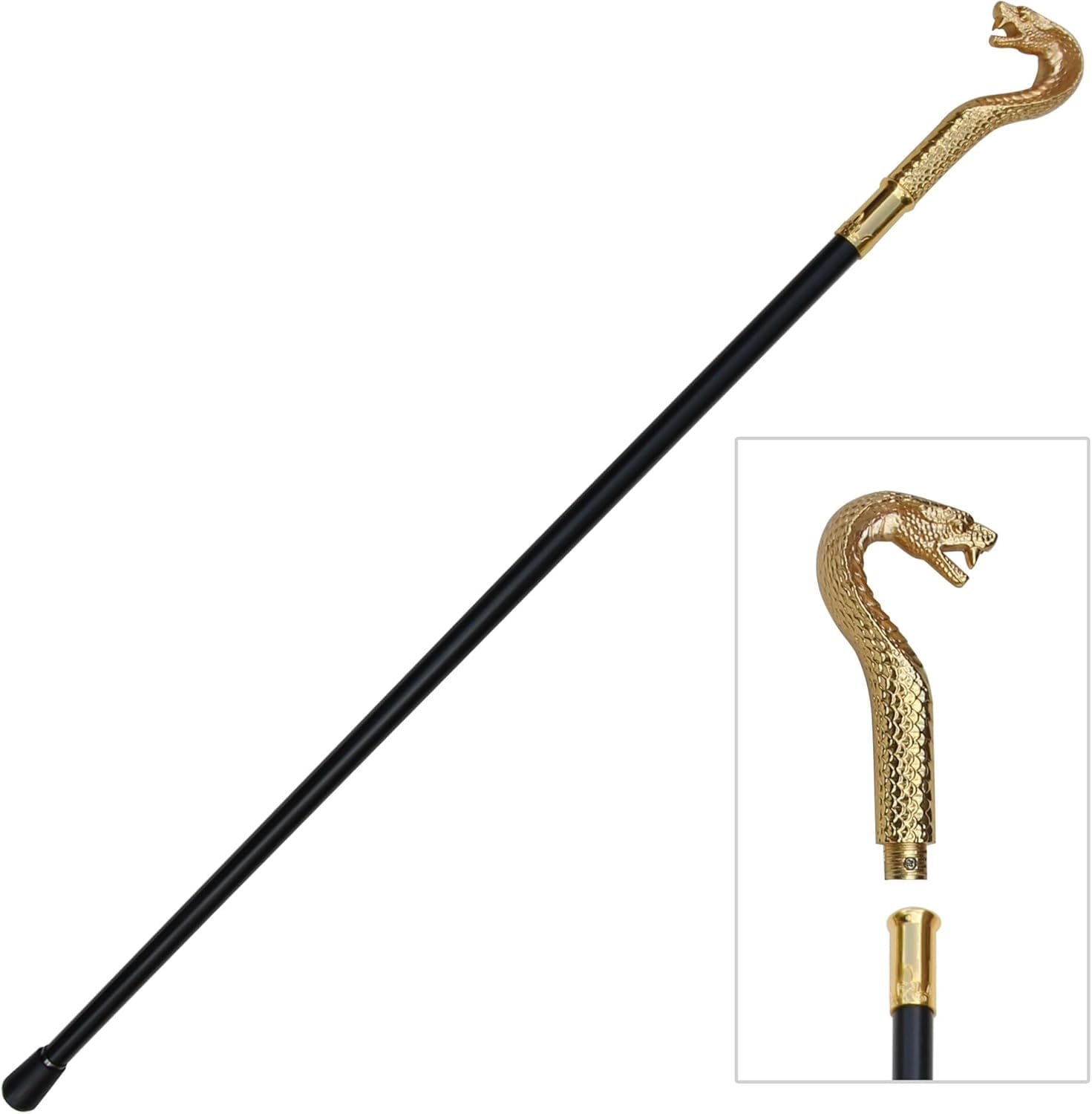 Armory Replicas™ King Cobra Golden Pharaoh Walking Cane – 36.25" Sturdy ...