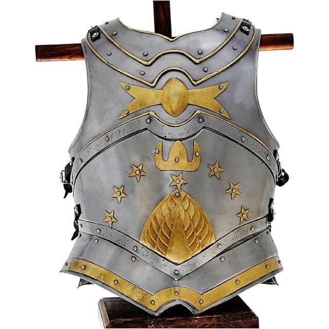 Armory Replicas LOR Body Armor Cuirass | 18G Polished Steel w/ Brass ...