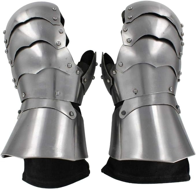 Armory Replicas Medieval Armor Clamshell Steel Gauntlets with Gloves ...