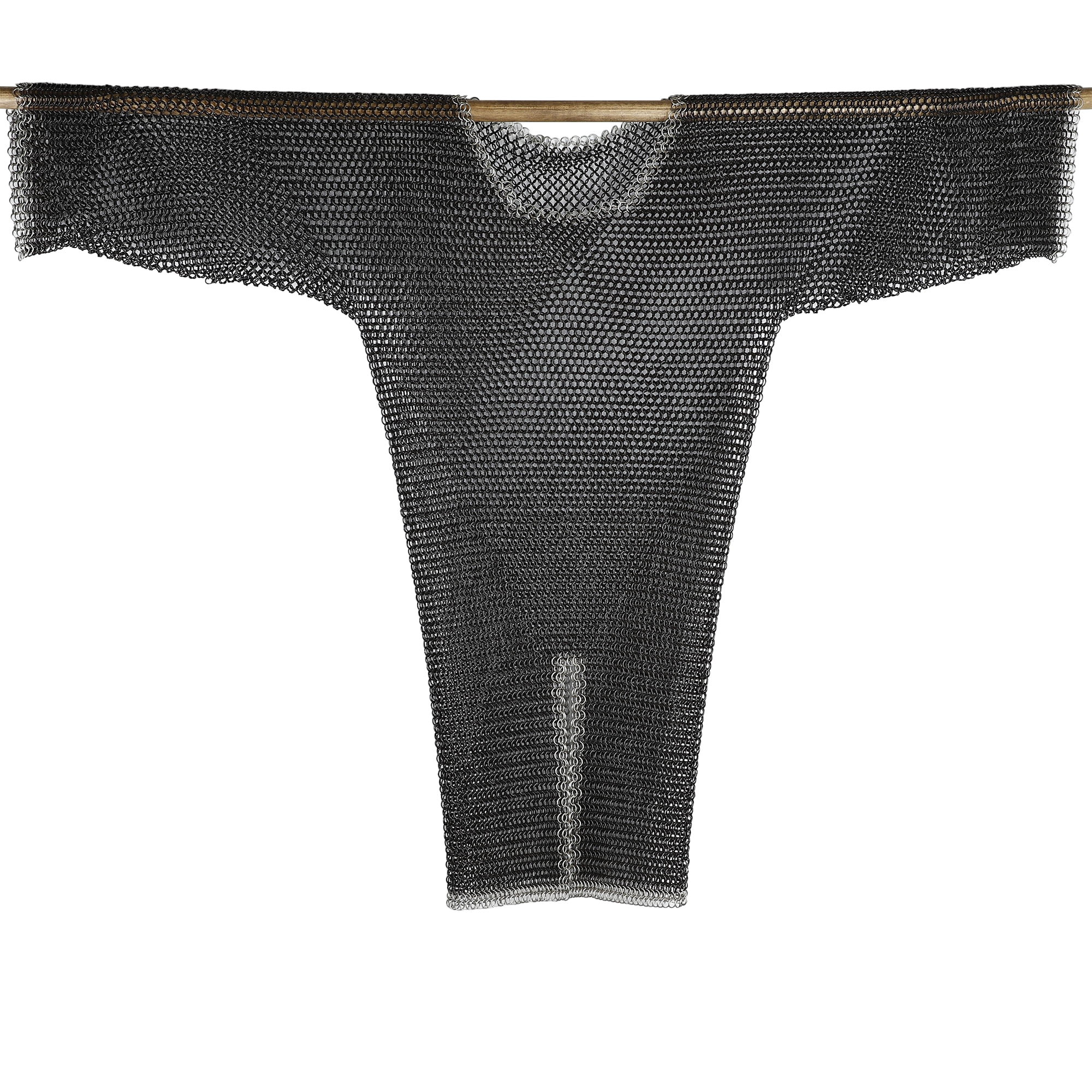 Armory Replicas Medieval Chainmail Shirt Large – Black & Silver Mild Steel Armor with Full ...